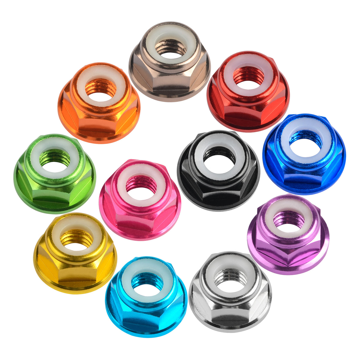 Wanyifa 10pcs Aluminum Nut M2 M3 M4 M5 M6 M8 Anodized Colourful Flange ...