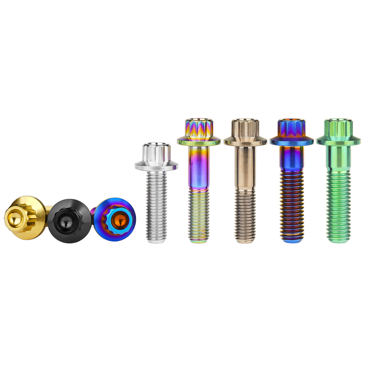 Wanyifa Titanium Bolt M7/M8x24 32mm Flange 12-Point Head Screw Car Whe ...